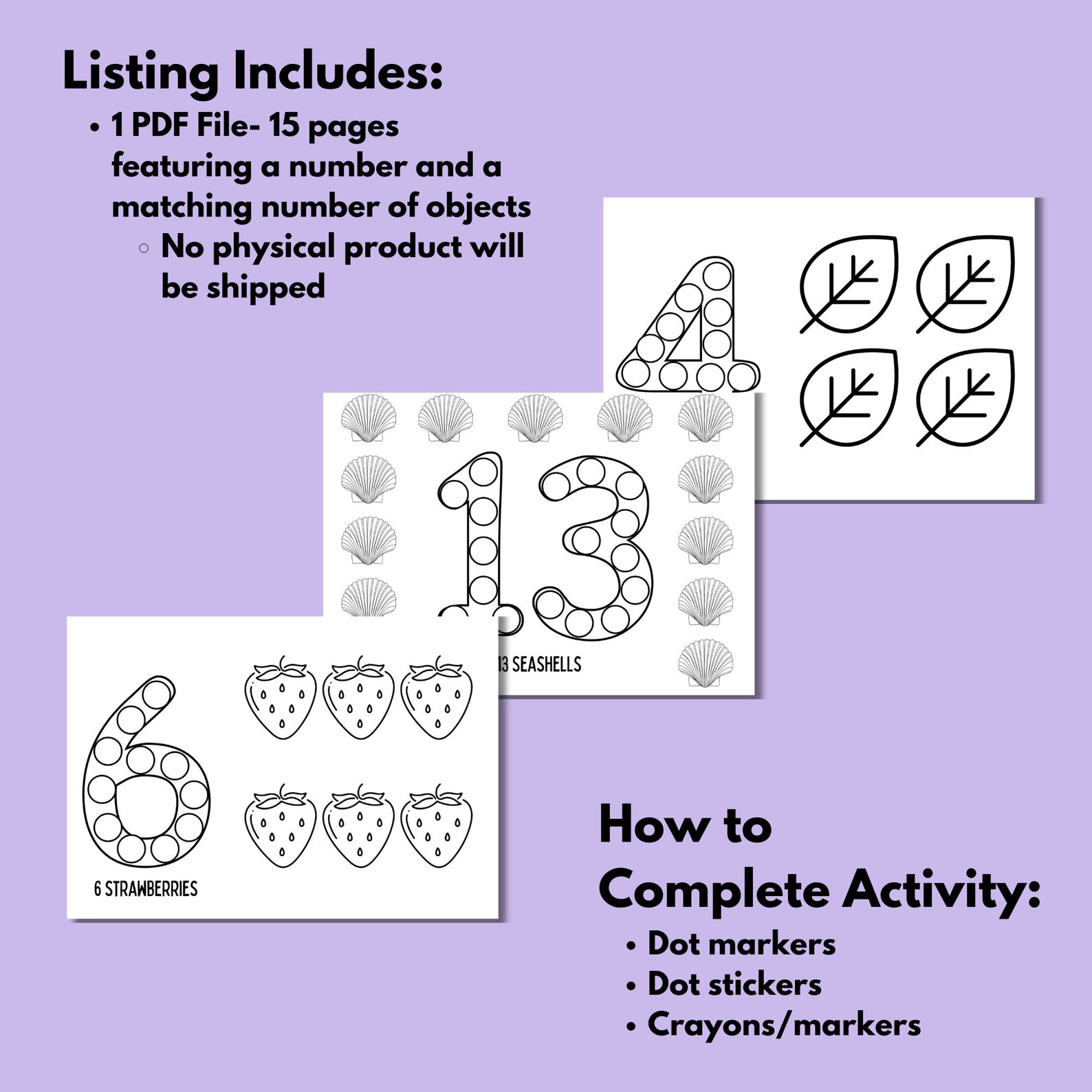 Number Dot Marker Activity, Counting Activity, Number Activities for ...