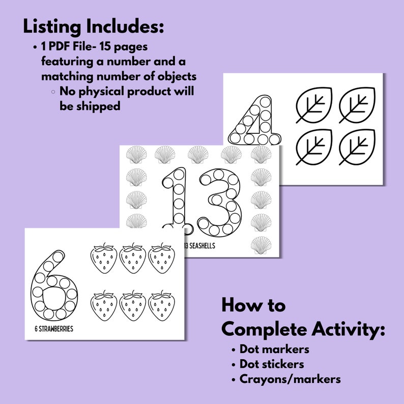 Number Dot Marker Activity, Counting Activity, Number Activities for ...