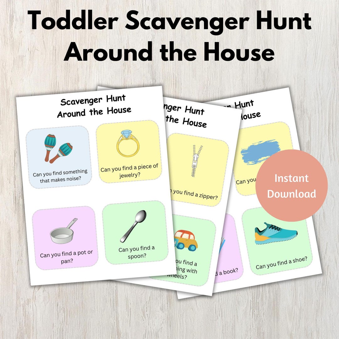 Indoor Scavenger Hunt, Toddler Scavenger Hunt, Printable Scavenger Hunt ...