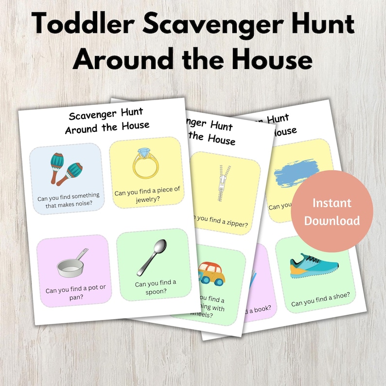Indoor Scavenger Hunt, Toddler Scavenger Hunt, Printable Scavenger Hunt ...