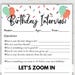 Kids Birthday Interview, Birthday Interview Printable, Kids Birthday ...