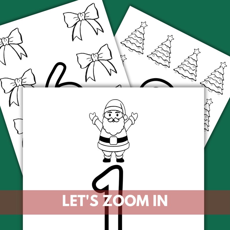 Christmas Number Coloring Pages 1-10: Printable Toddler Activity ...