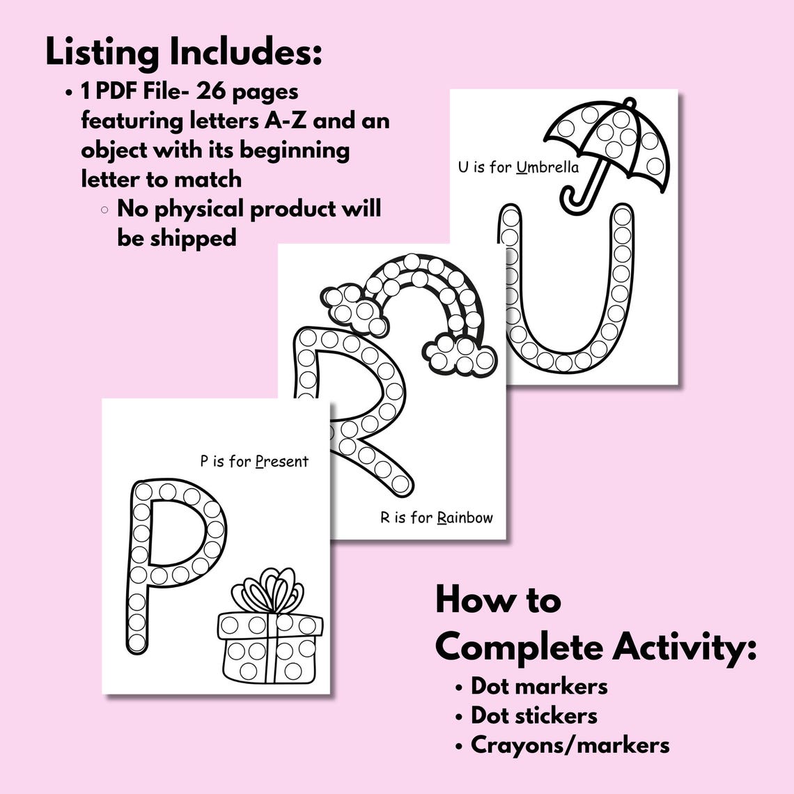 Alphabet Dot Marker Activity, Alphabet Bingo Dauber Activity, Alphabet ...