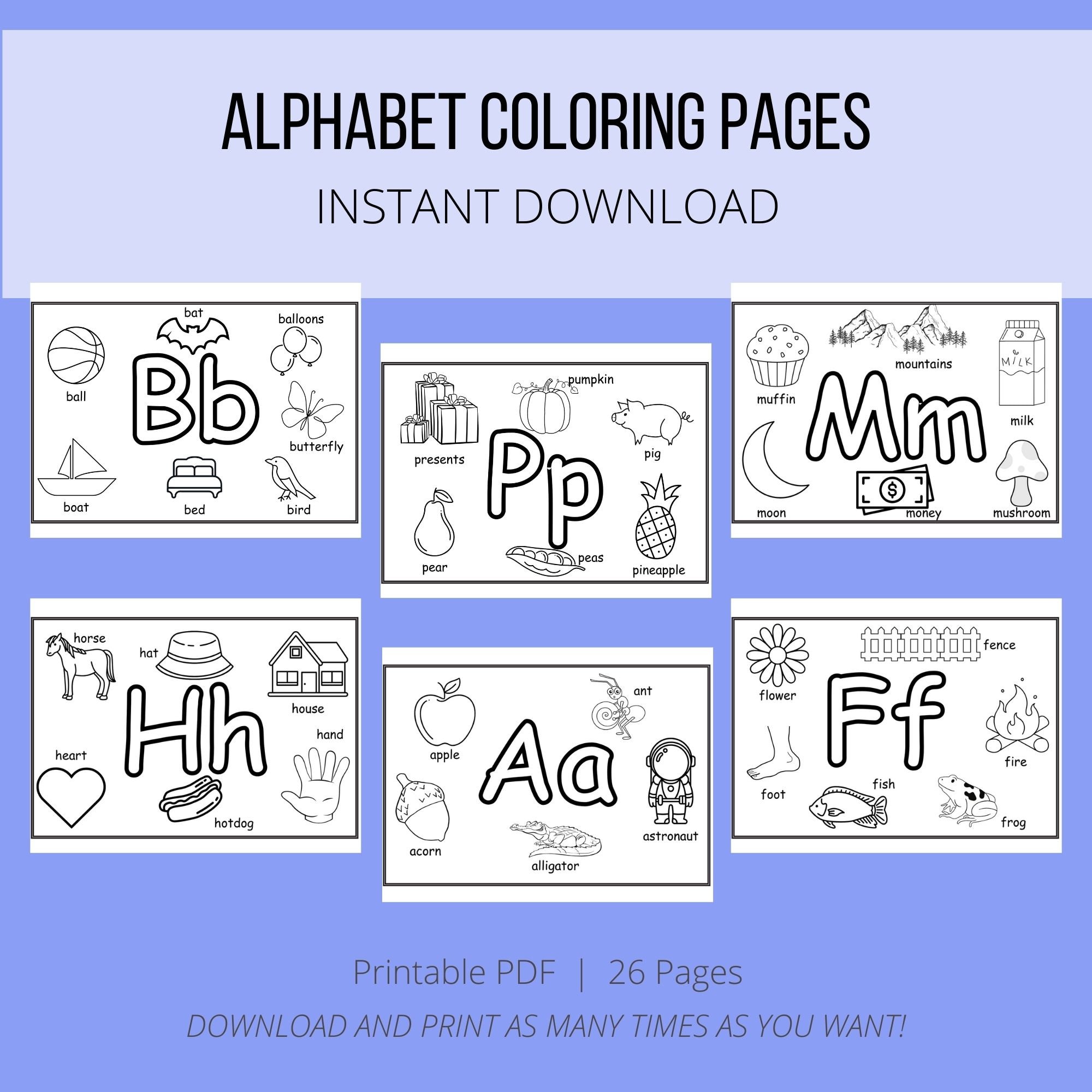 Alphabet Coloring Pages, ABC Coloring Pages, Preschool Coloring Pages ...
