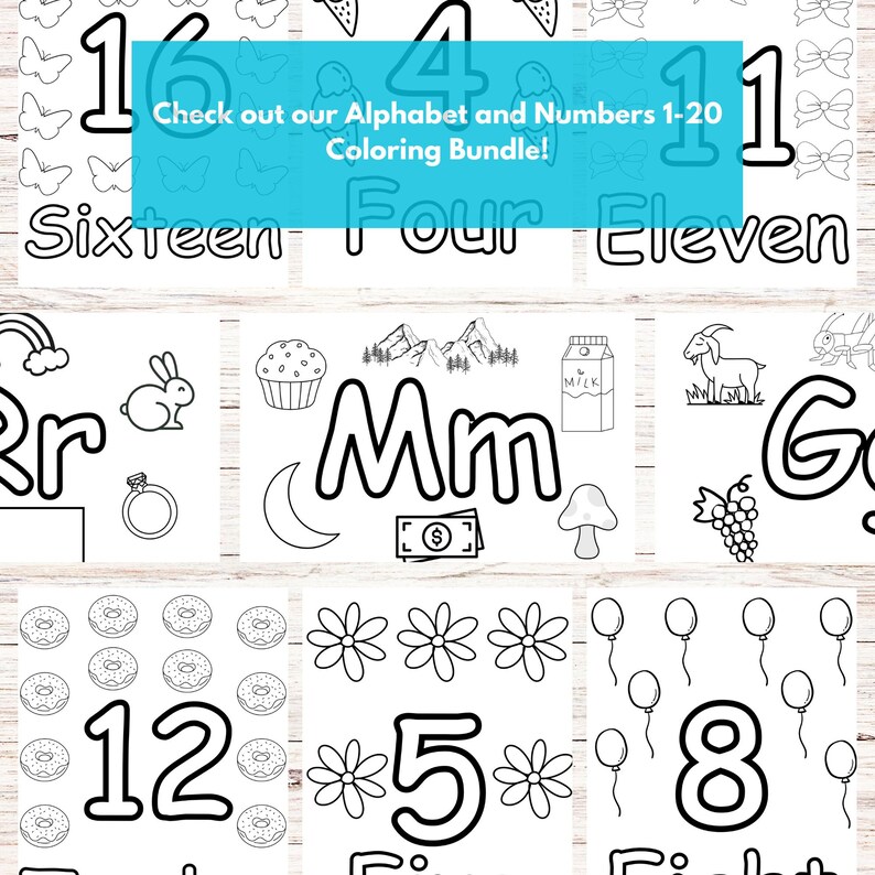 Preschool Number Coloring Pages 1-20: Printable Toddler Activity ...