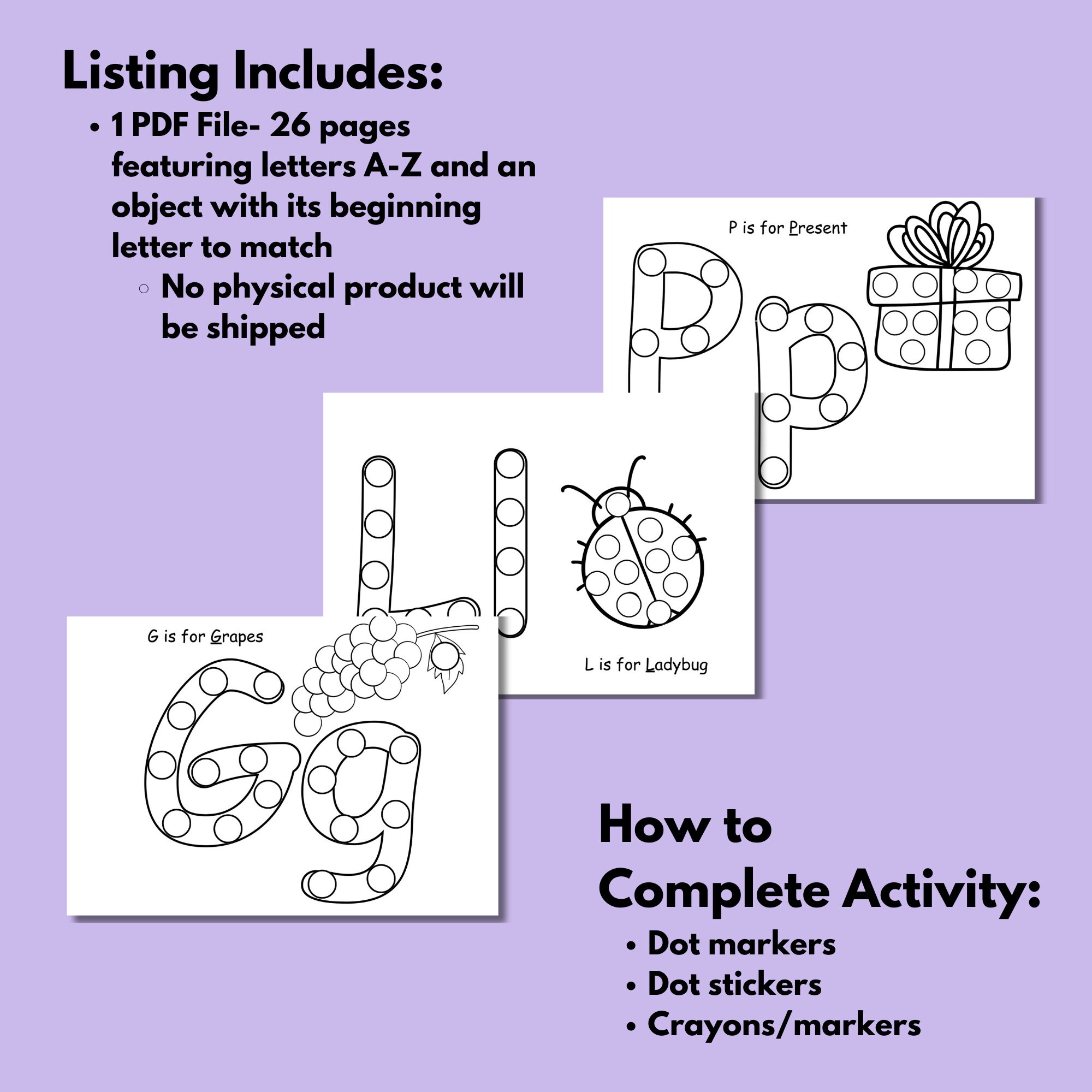 Alphabet Dot Marker Activity, Alphabet Bingo Dauber Activity, Alphabet ...