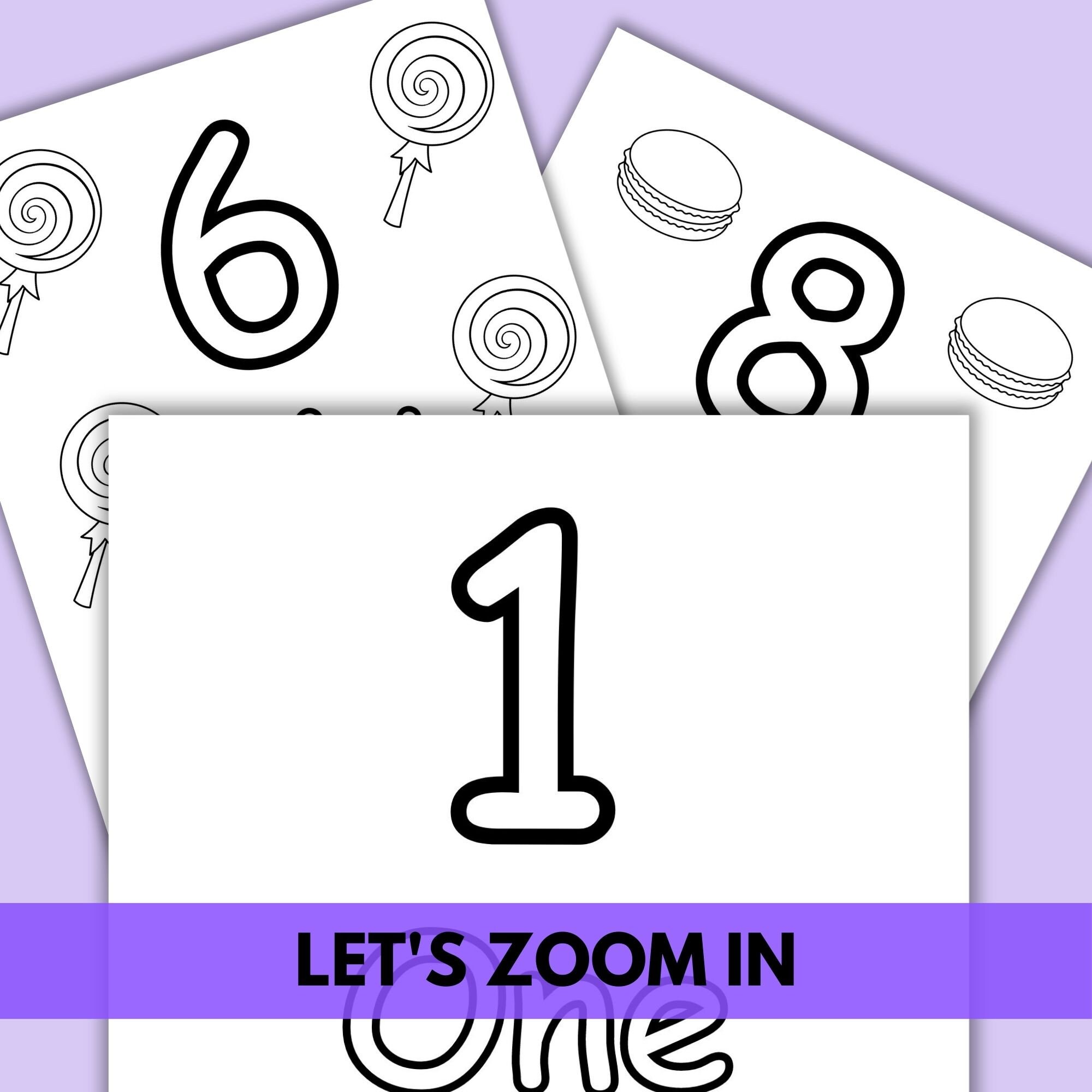Number Coloring Pages 1-10, Sweets Coloring Pages, Prek Activity ...