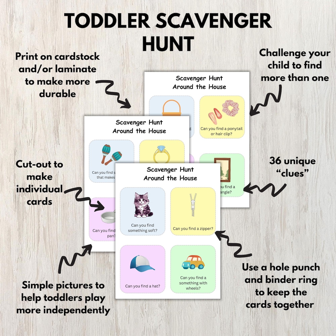 Indoor Scavenger Hunt, Toddler Scavenger Hunt, Printable Scavenger Hunt ...