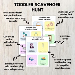 Indoor Scavenger Hunt, Toddler Scavenger Hunt, Printable Scavenger Hunt ...
