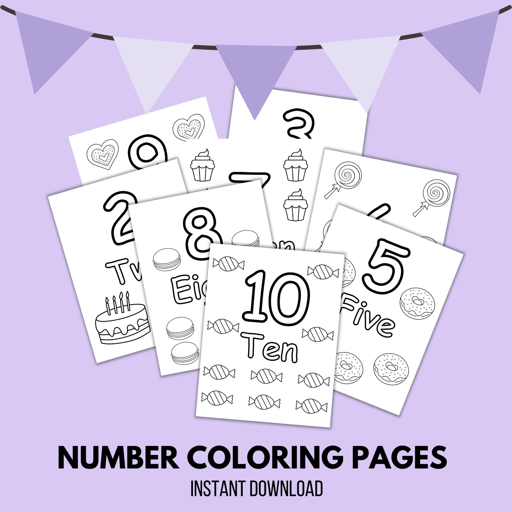 Number Coloring Pages 1-10, Sweets Coloring Pages, Prek Activity ...