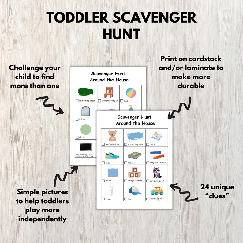 Indoor Scavenger Hunt, Toddler Scavenger Hunt, Printable Scavenger Hunt ...