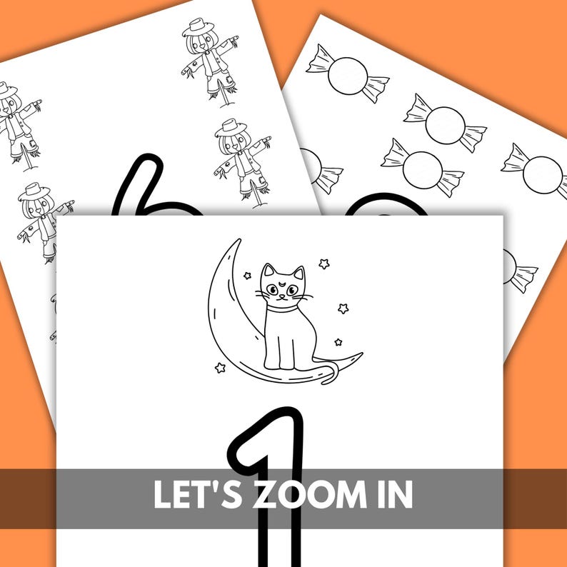 Halloween Number Coloring Pages 1-10: Printable Toddler Activity ...