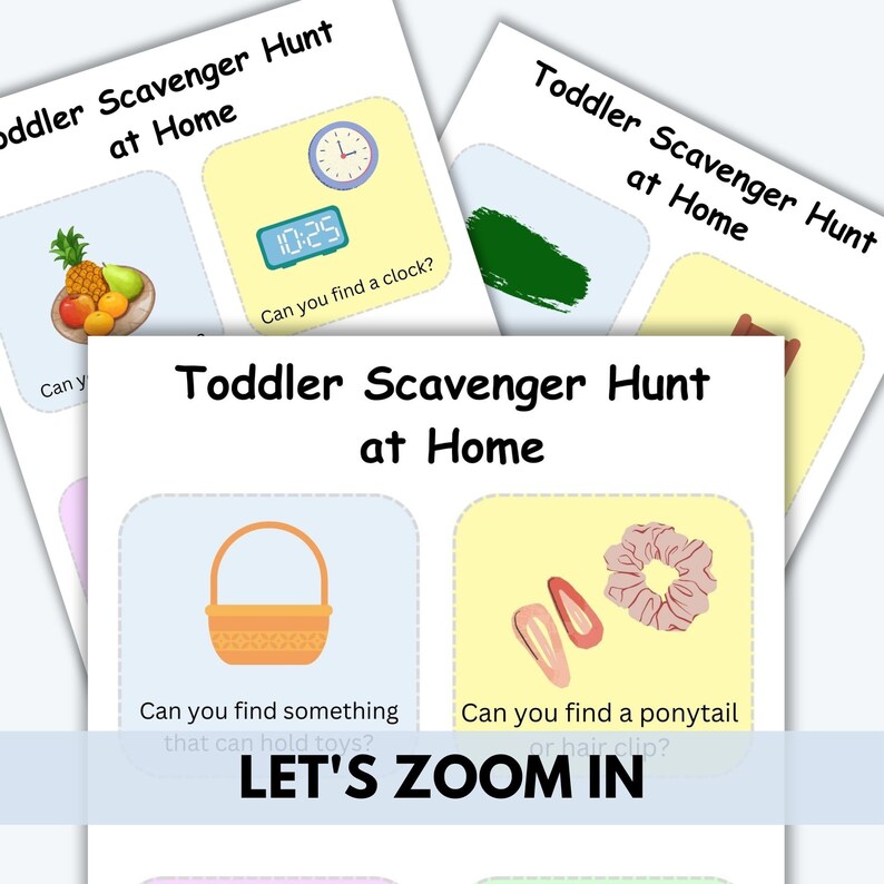 Indoor Scavenger Hunt, Toddler Scavenger Hunt, Printable Scavenger Hunt ...