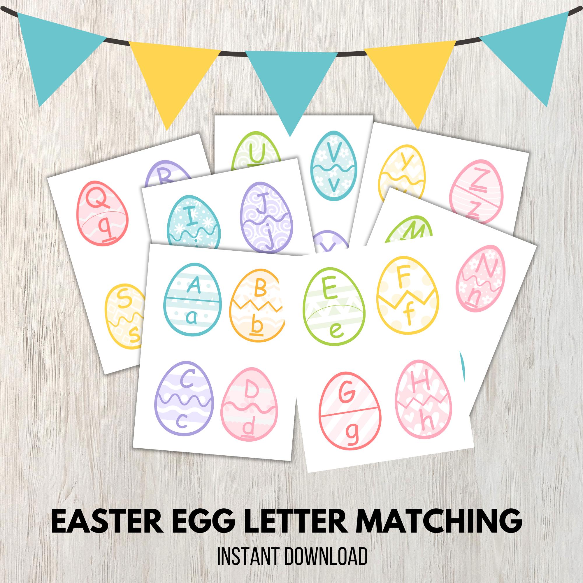 Easter Egg Alphabet Matching, Easter Printable, Alphabet Case Matching ...
