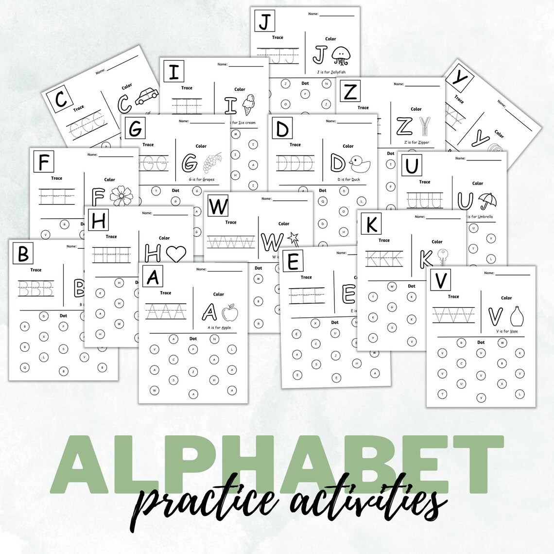 Letter Recognition, Capital Letters, Alphabet Practice, Preschool and ...