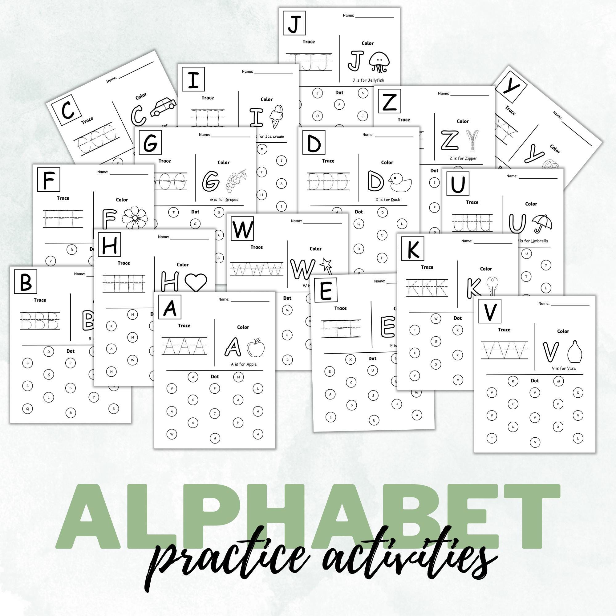 Letter Recognition, Capital Letters, Alphabet Practice, Preschool and ...