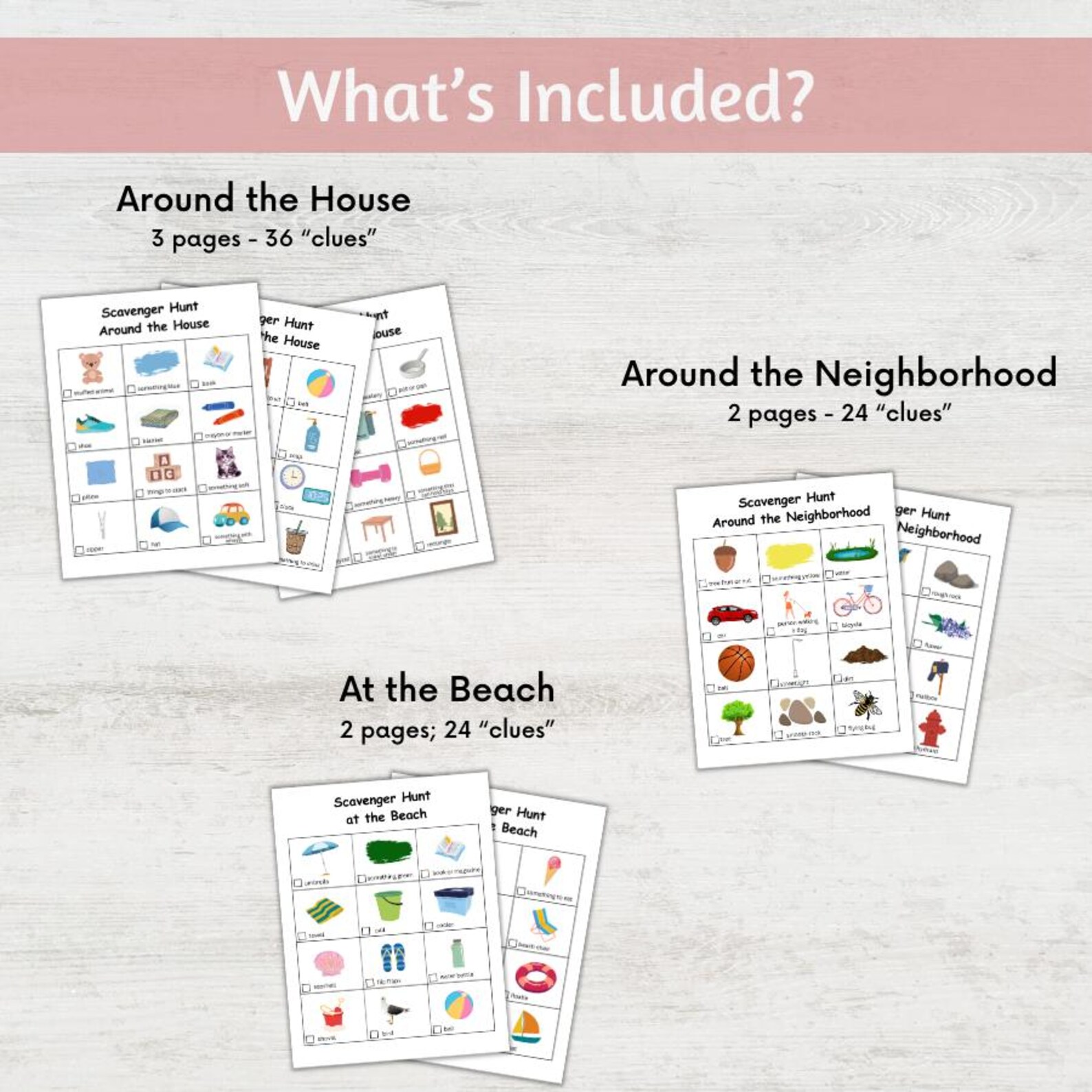 Scavenger Hunt Bundle, Toddler Scavenger Hunts, Printable Scavenger ...