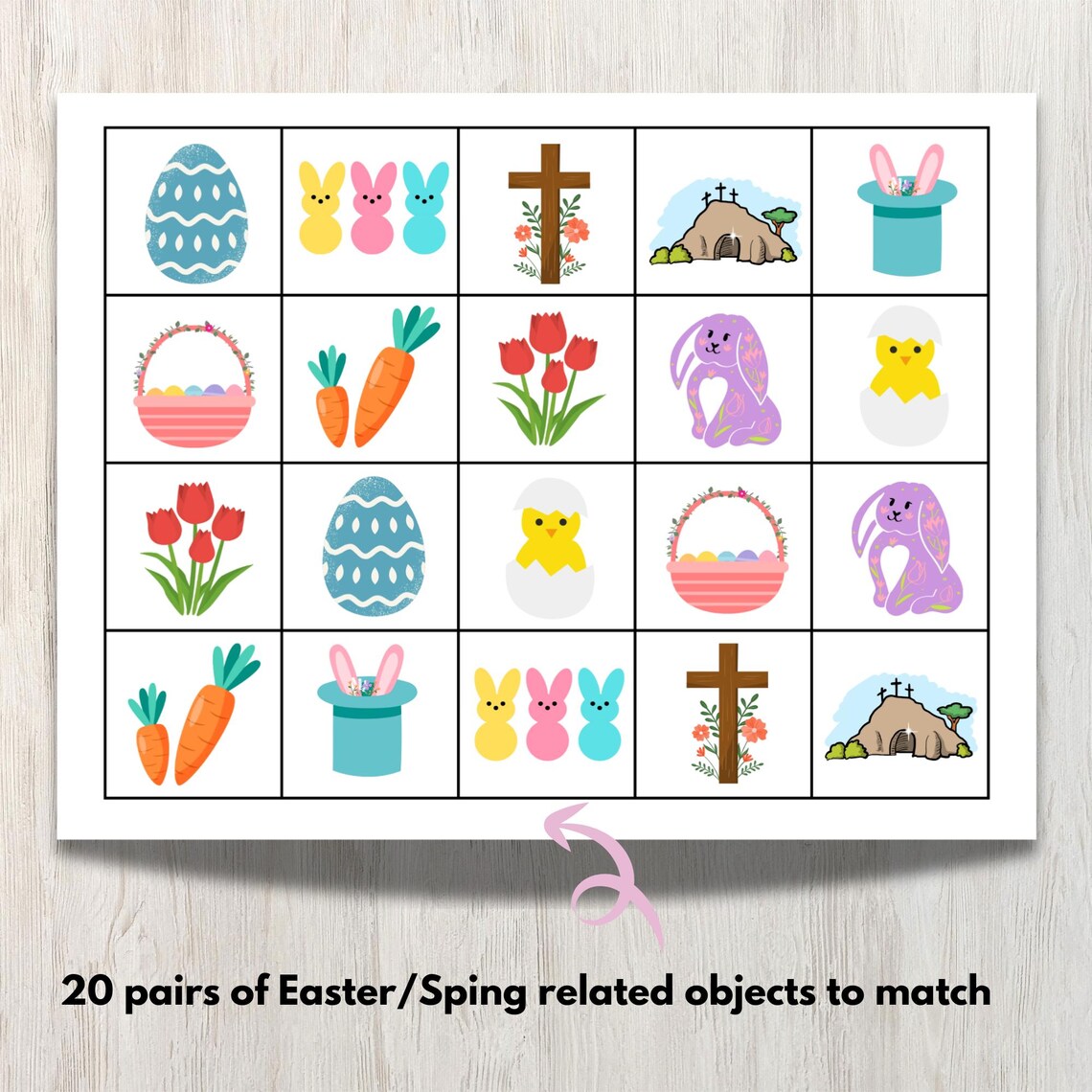 Easter Matching Game, Easter Memory Game, Easter Printable, Memory Game ...