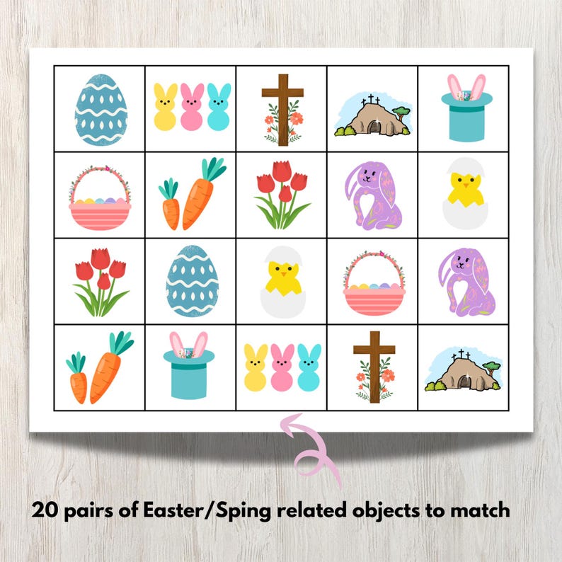 Easter Matching Game, Easter Memory Game, Easter Printable, Memory Game ...
