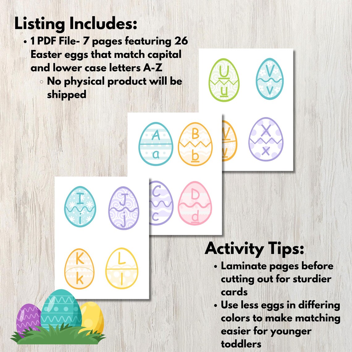 Easter Egg Alphabet Case Matching Activity (digital Download) - Etsy