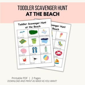 Scavenger Hunt at the Beach, Toddler Scavenger Hunt, Printable ...
