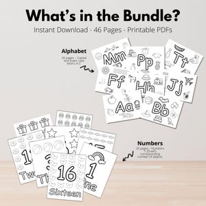 Prek Coloring Bundle, Alphabet Coloring Pages, Number Coloring Pages ...