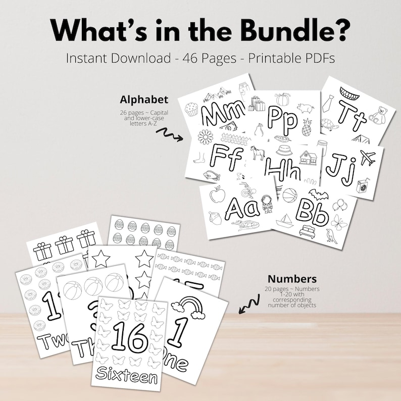 Prek Coloring Bundle, Alphabet Coloring Pages, Number Coloring Pages ...