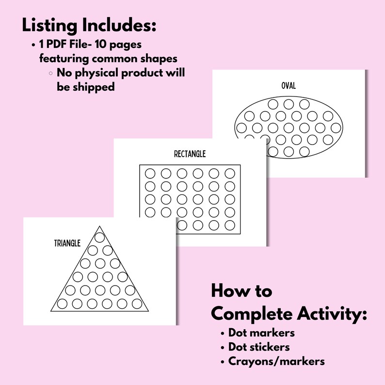 Shape Dot Marker Activity for Toddlers and Preschoolers (digital ...