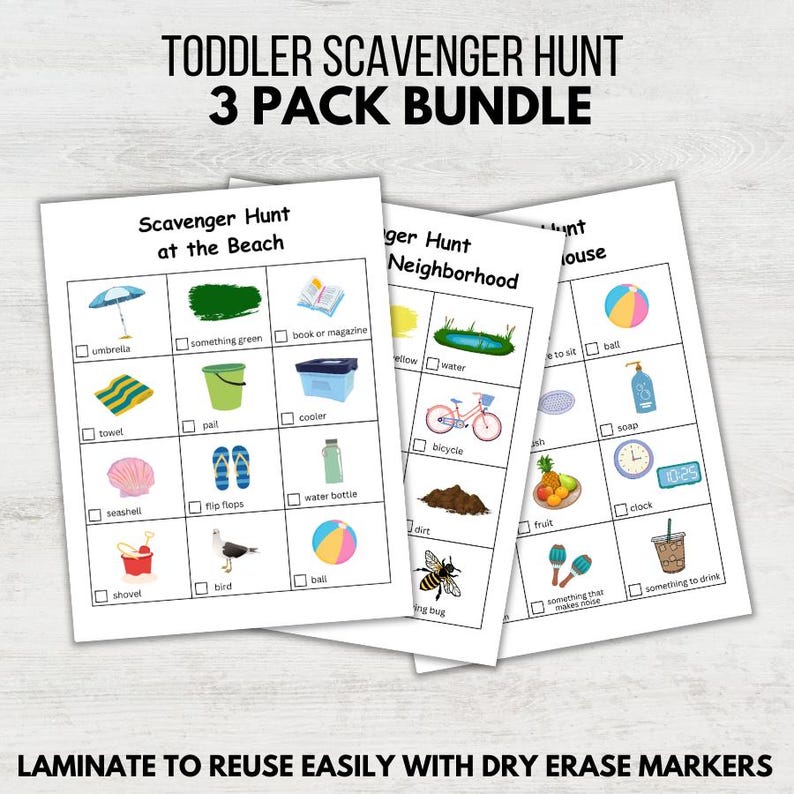 Scavenger Hunt Bundle, Toddler Scavenger Hunts, Printable Scavenger ...