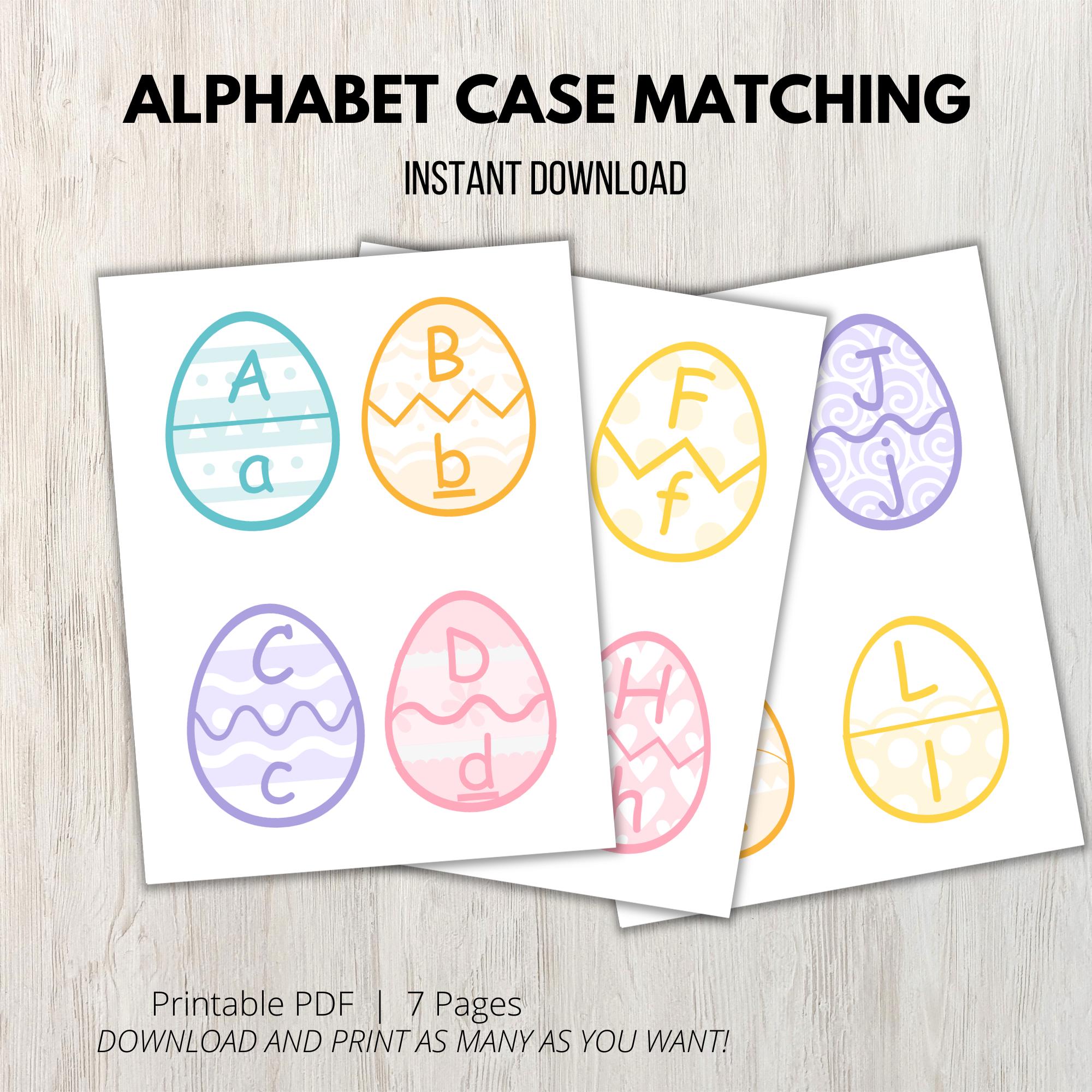 Easter Egg Alphabet Matching, Easter Printable, Alphabet Case Matching ...