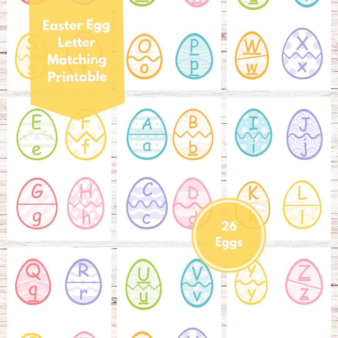 Easter Egg Alphabet Matching, Easter Printable, Alphabet Case Matching ...