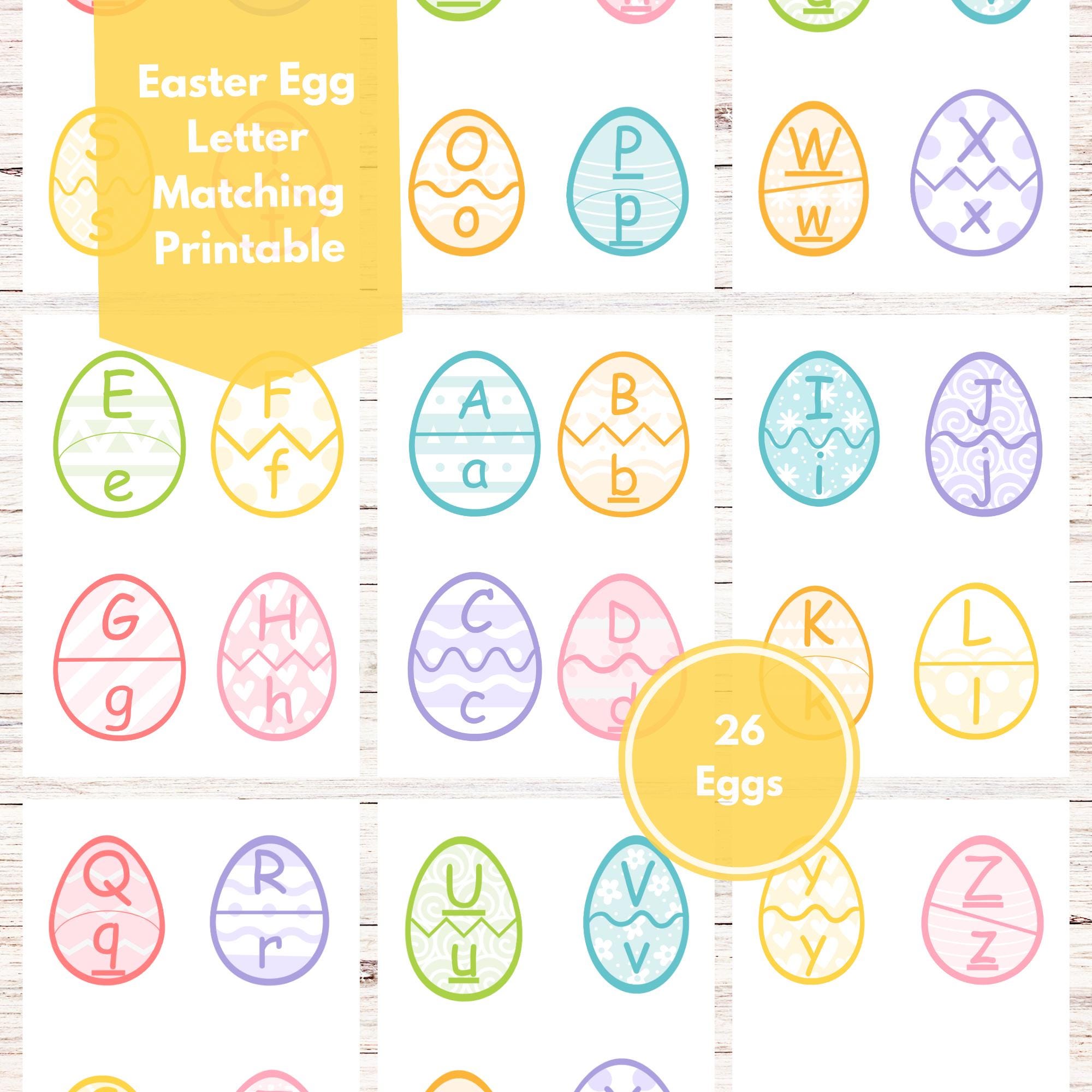 Easter Egg Alphabet Matching, Easter Printable, Alphabet Case Matching ...