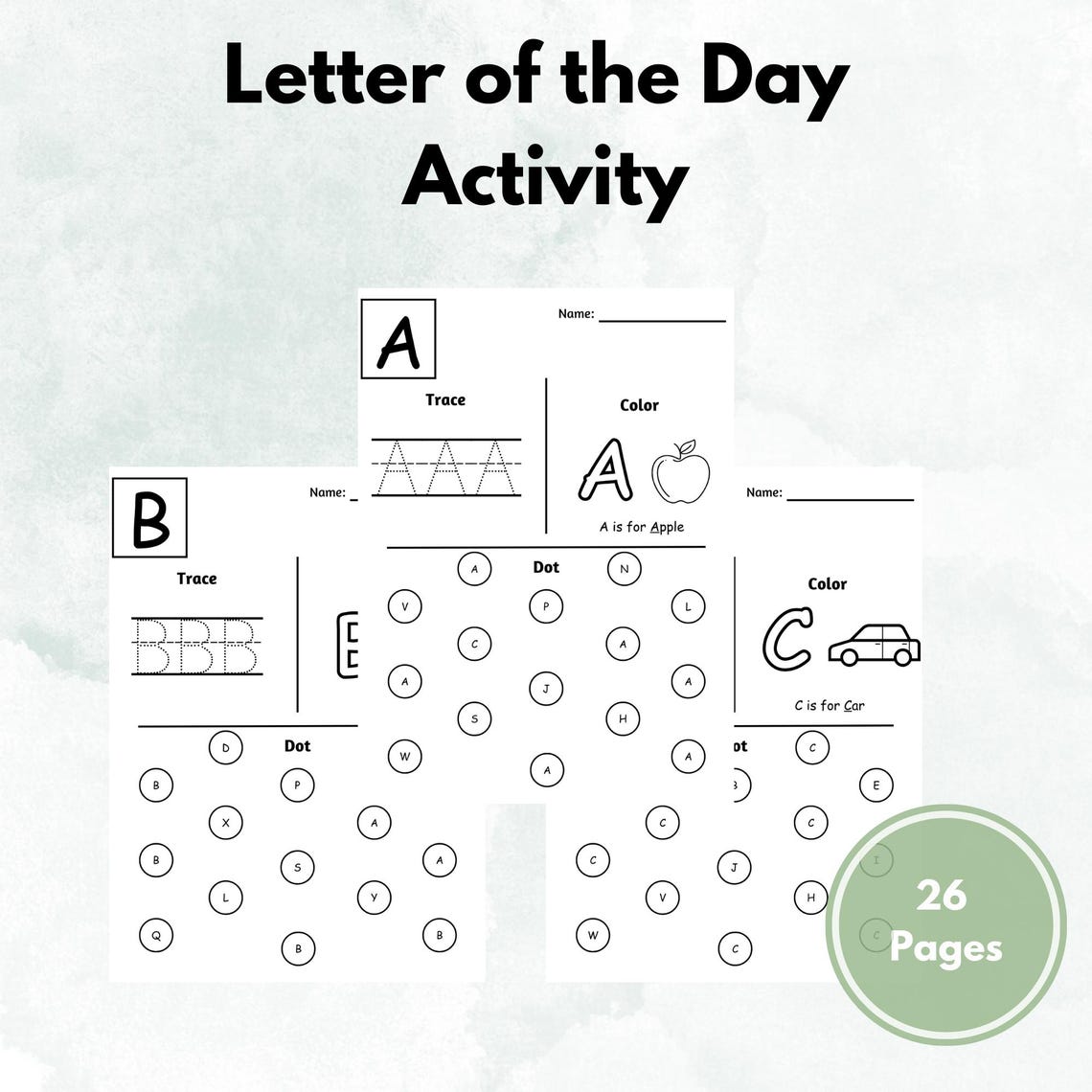 Letter Recognition, Capital Letters, Alphabet Practice, Preschool and ...