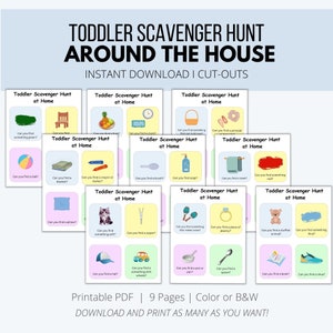 Indoor Scavenger Hunt, Toddler Scavenger Hunt, Printable Scavenger Hunt ...