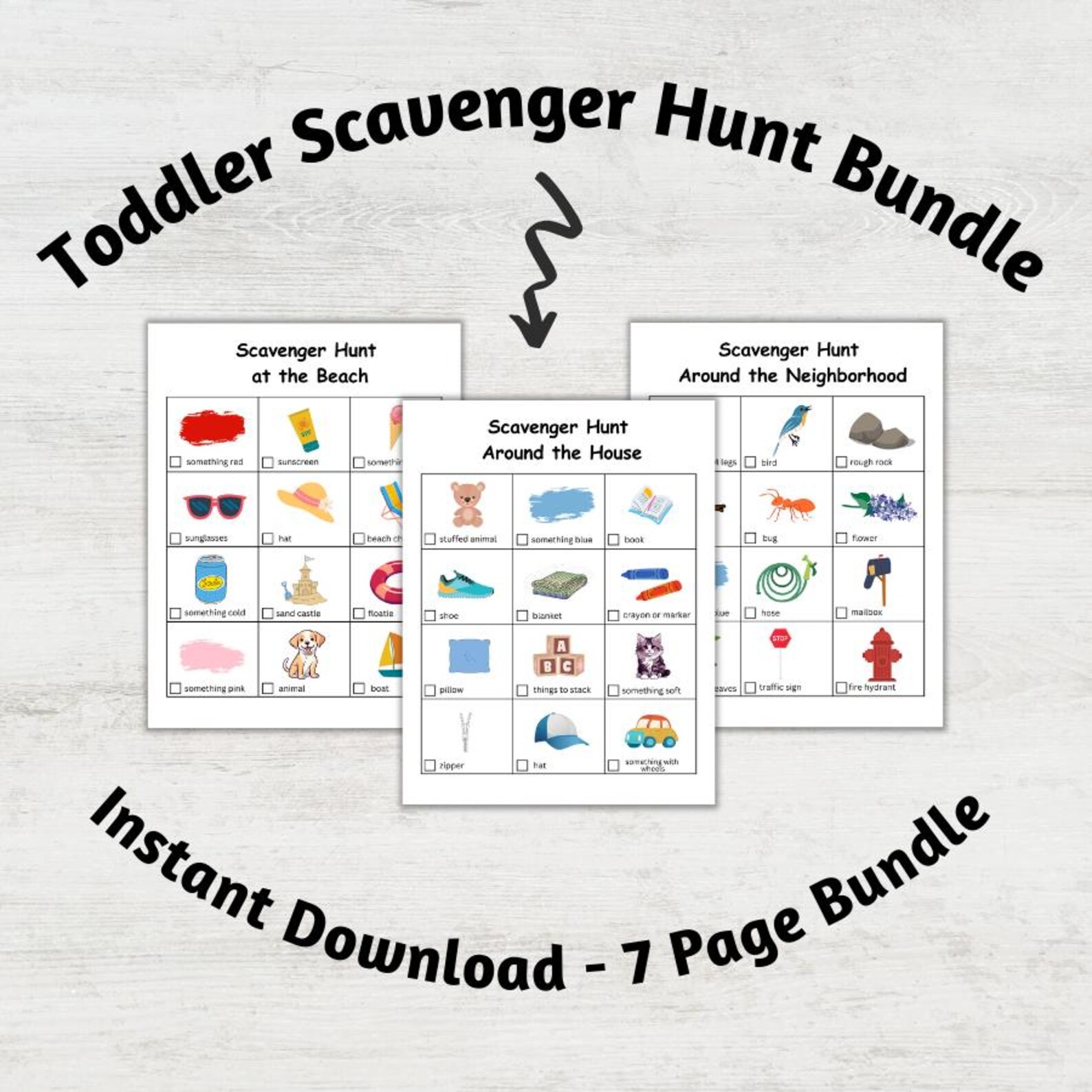 Scavenger Hunt Bundle, Toddler Scavenger Hunts, Printable Scavenger ...