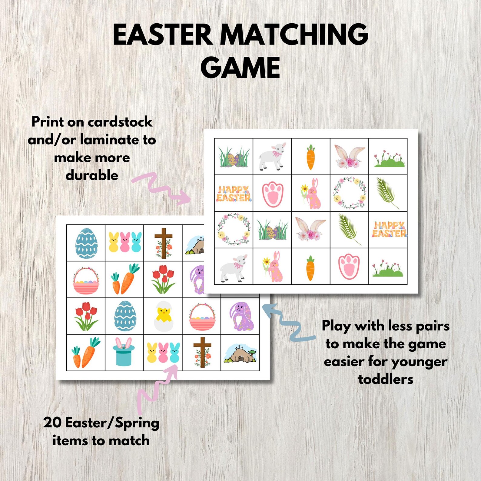 Easter Matching Game, Easter Memory Game, Easter Printable, Memory Game ...