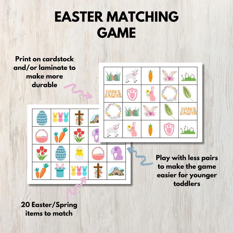 Easter Matching Game, Easter Memory Game, Easter Printable, Memory Game ...