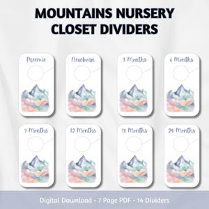 Mountains Nursery Closet Dividers: Baby Clothes Organizer (digital ...