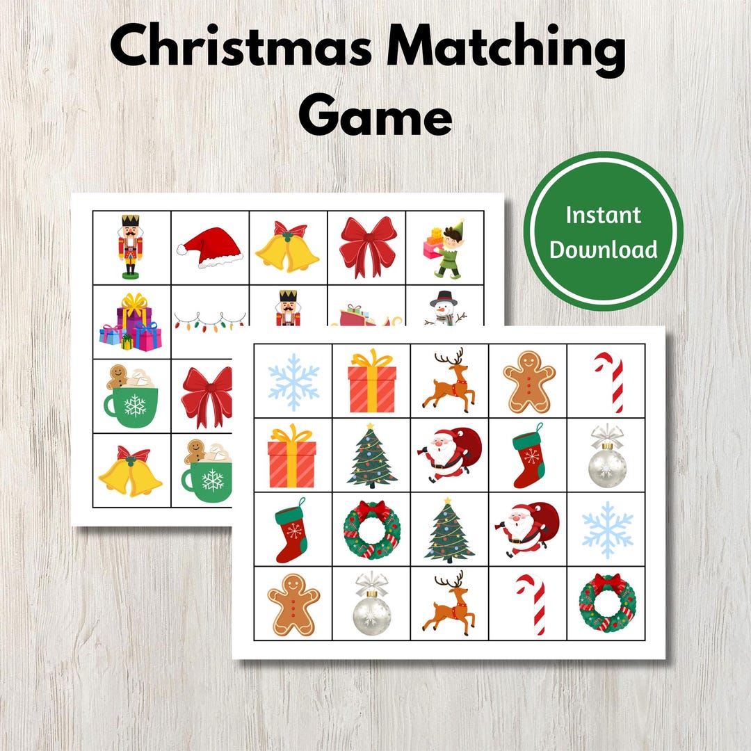 Christmas Matching Game, Christmas Memory Game, Christmas Activity ...