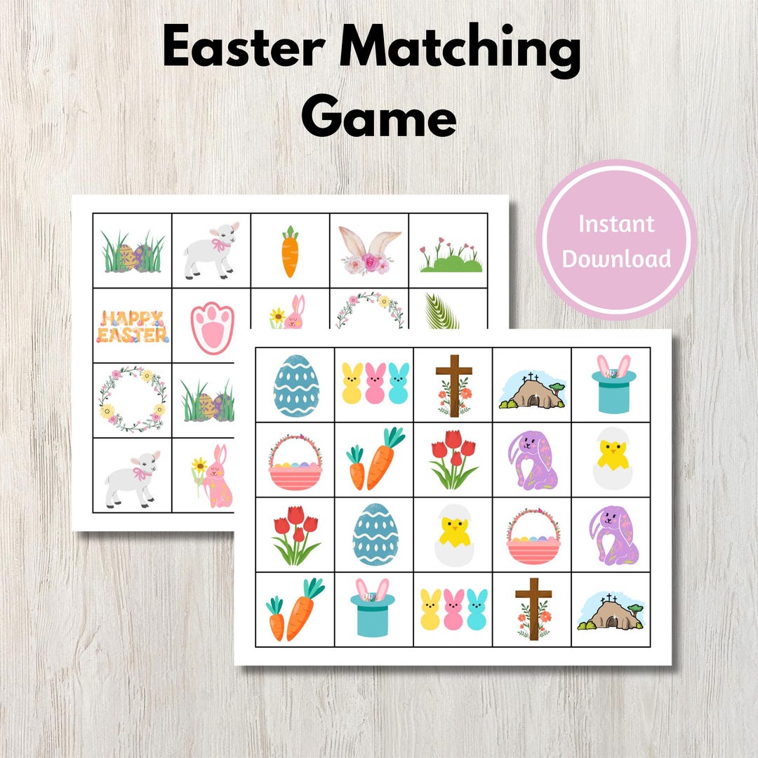 Easter Matching Game, Easter Memory Game, Easter Printable, Memory Game ...