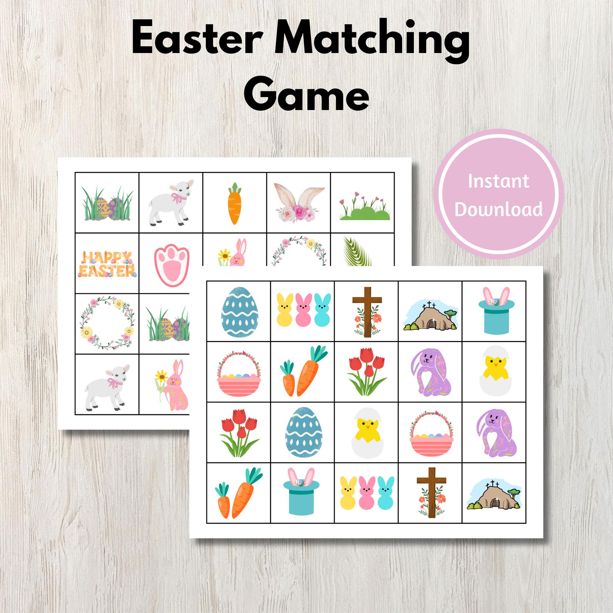 Easter Matching Game, Easter Memory Game, Easter Printable, Memory Game ...