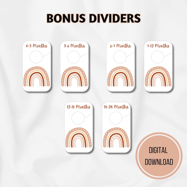 Rainbow Nursery Closet Dividers: Baby Clothes Organizer (digital ...