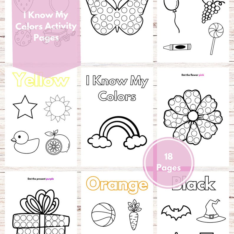 Colors Activity Pages: Toddler & Preschool Learning (digital Download ...
