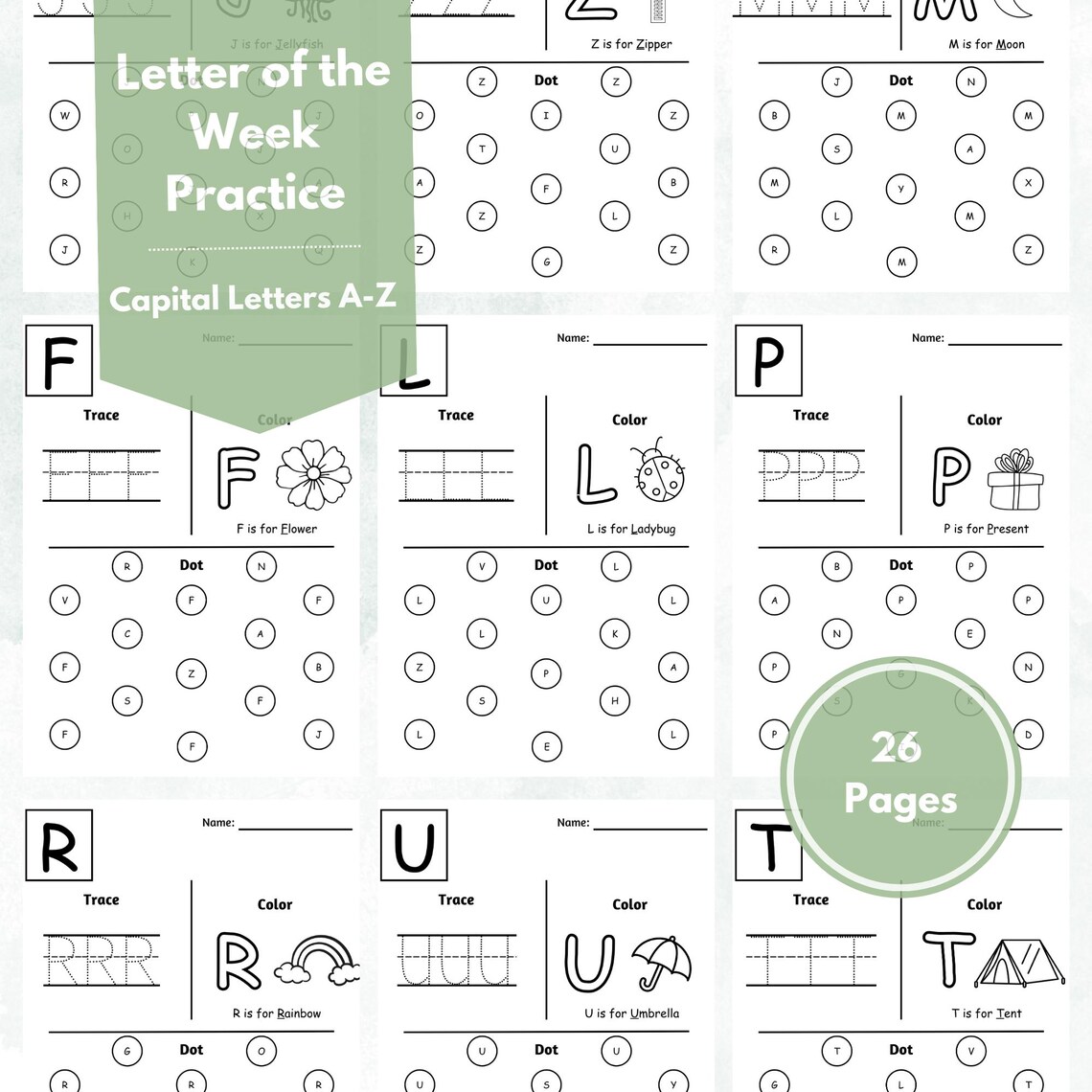 Letter Recognition, Capital Letters, Alphabet Practice, Preschool and ...