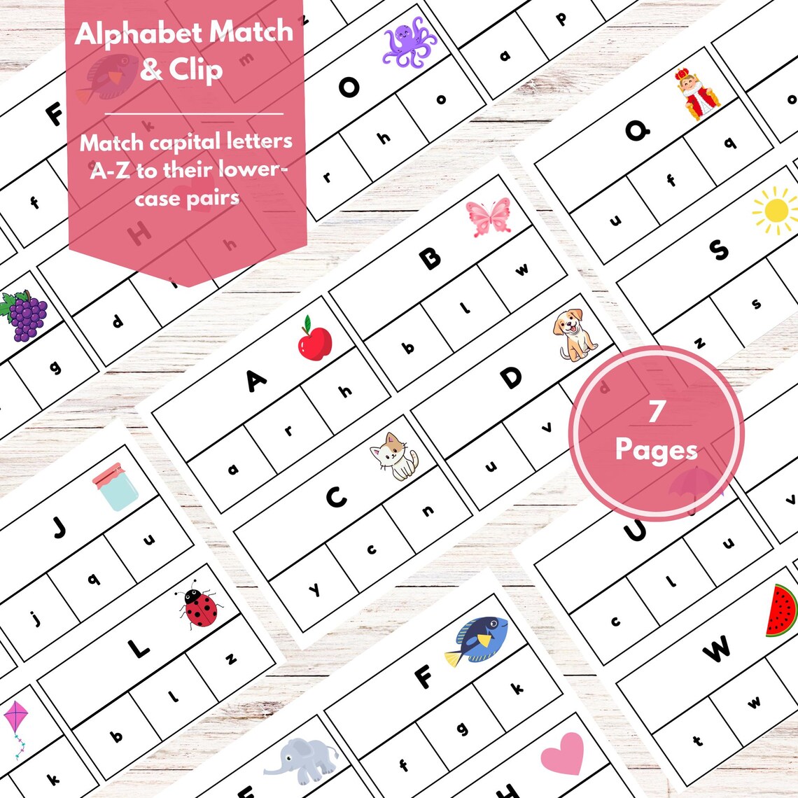Alphabet Match & Clip Game: Preschool Learning Printable - Etsy