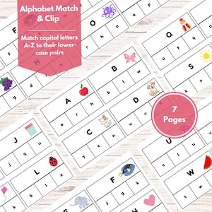 Alphabet Match & Clip Game, Preschool Learning (PDF Pattern) - Etsy