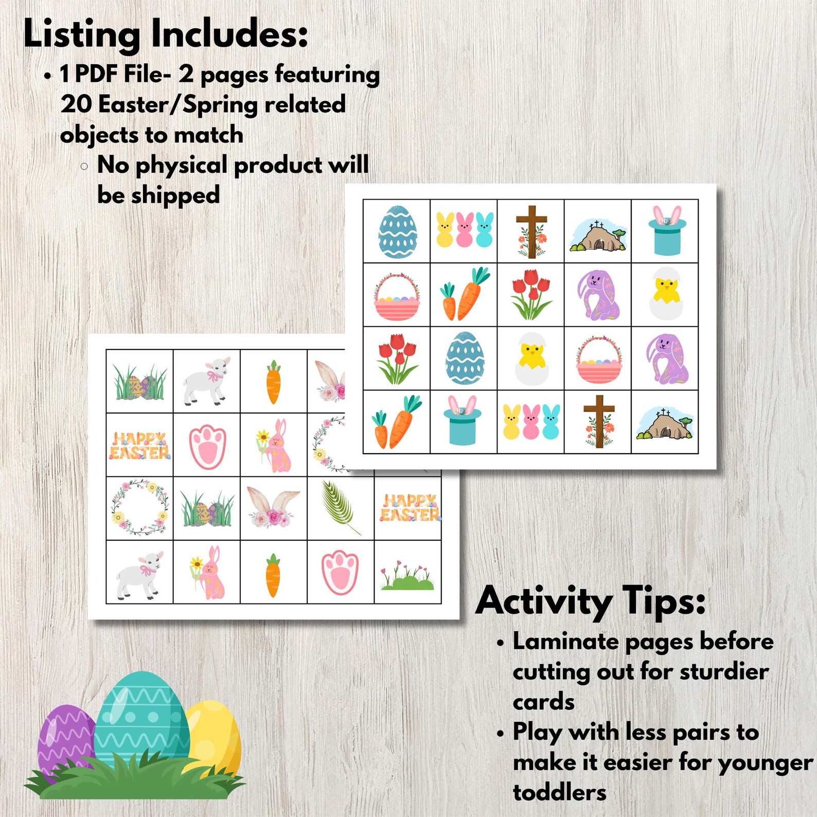 Easter Matching Game, Easter Memory Game, Easter Printable, Memory Game ...
