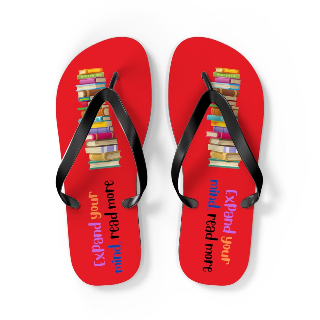 Sandals for Librarian, Reading Flip Flops, Sandals for Book Lovers ...