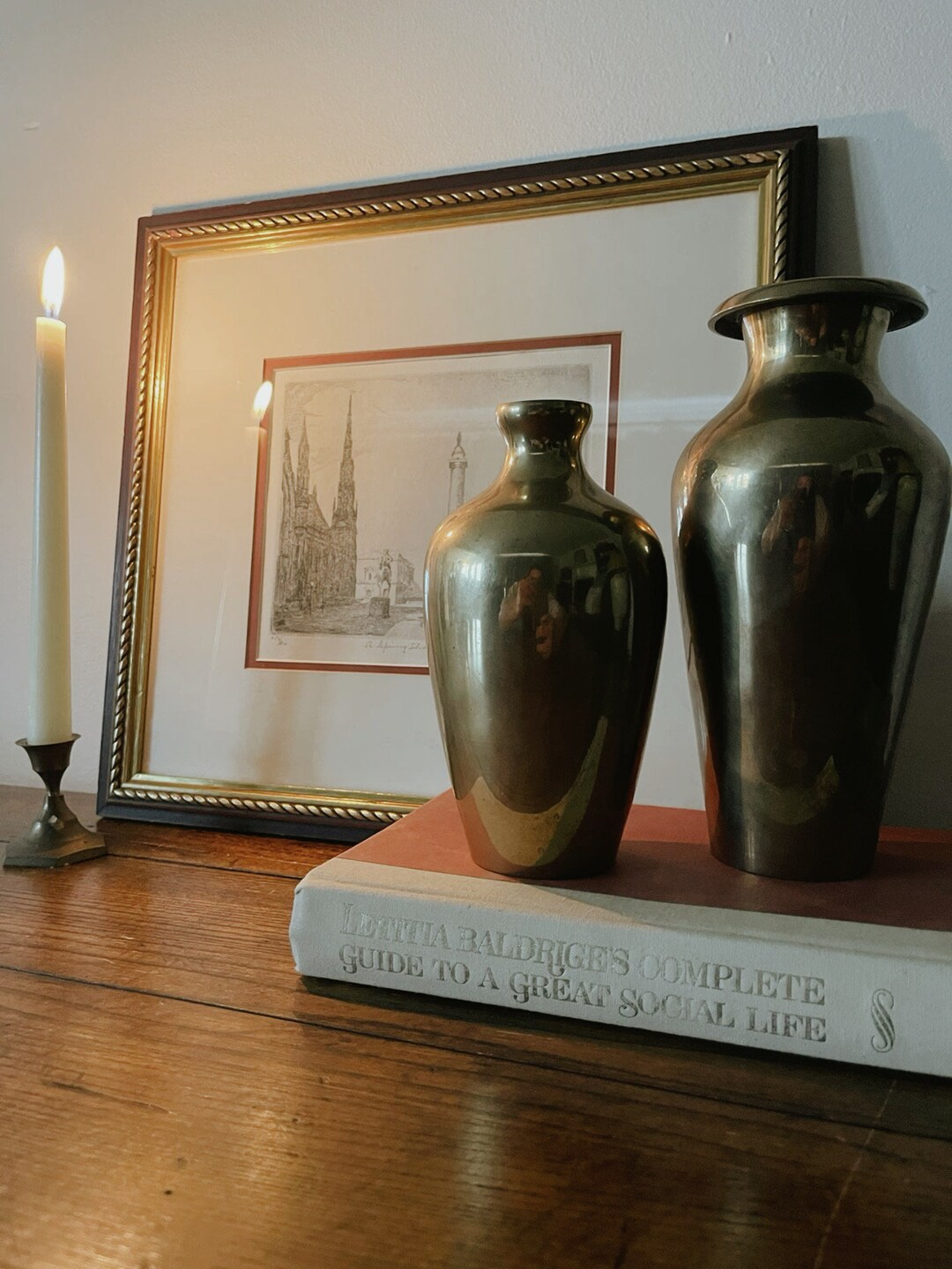 Vintage Solid Brass Mini Vases Set of 2 - Etsy