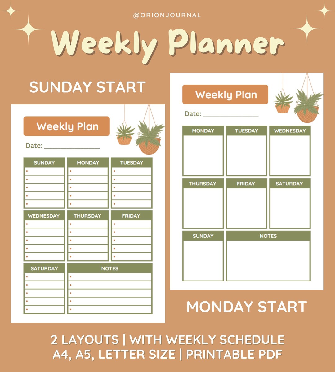 Weekly Planner, Weekly Planner Printable, Weekly to Do List, Weekly ...